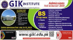 GIK Institute Admissions - 2025 (Undergraduate) - Latest